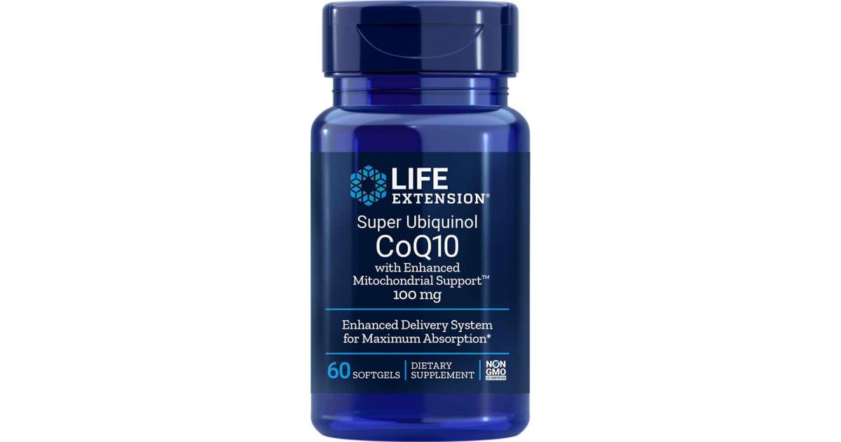 Super Ubichinol Koenzym Q10 ze wzmocnionym wsparciem dla mitochondriów, 100 mg 60 kapsułek Life ...
